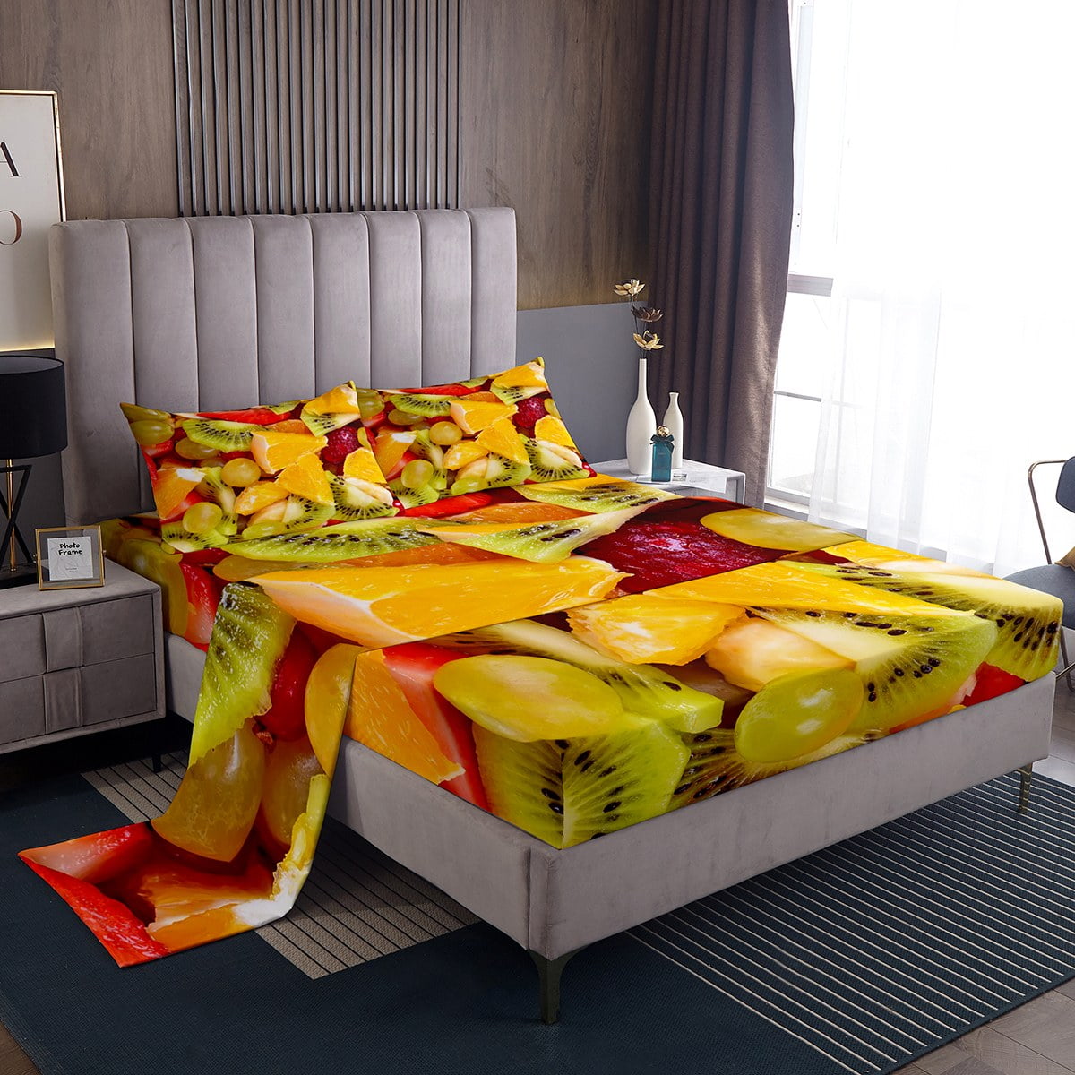 YST Fruit Salad Bed Sheets Twin for Kids Adults Teens,Kiwi Orange ...