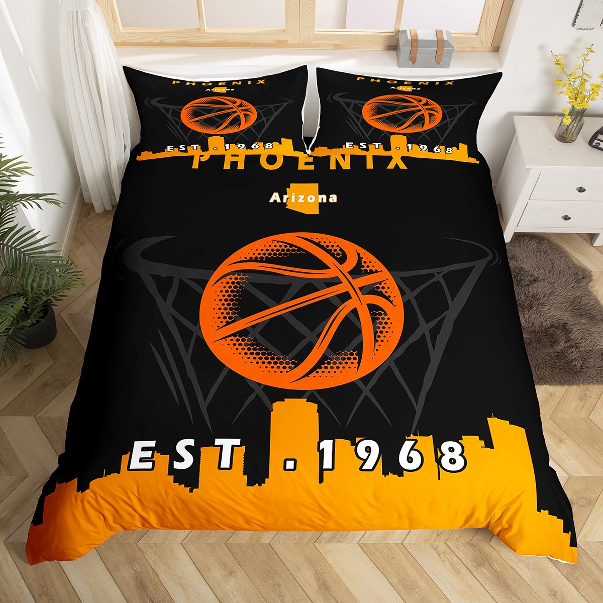 Full Duvet Cover ,Sports Bedding Set ,Basketball Team Comforter Cover ...