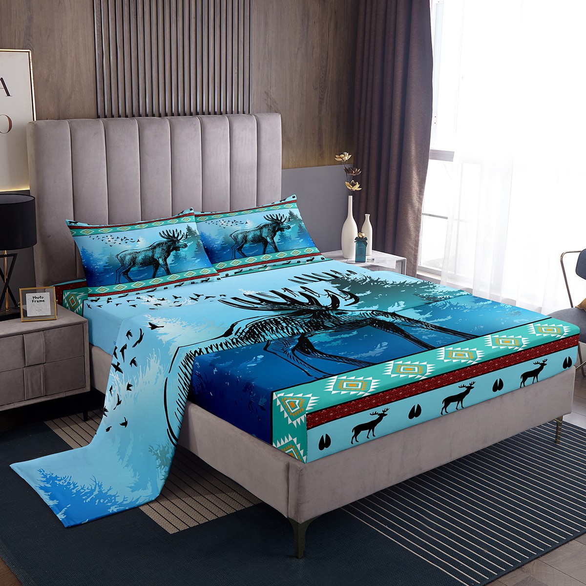 YST Full Moose Sheet Set, Hunting Western Animal Sheets Southwestern ...