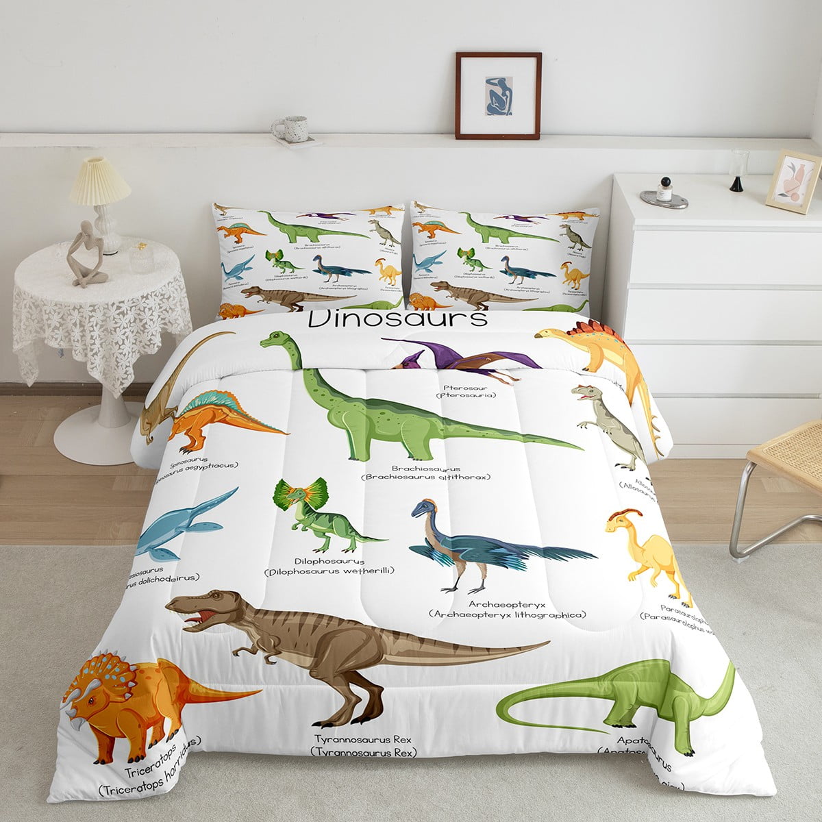 Full Size Dino Comforter Sets ,Cartoon Dinosaur Bedding Set,Set of Ancient Dinosaur Bedding ...