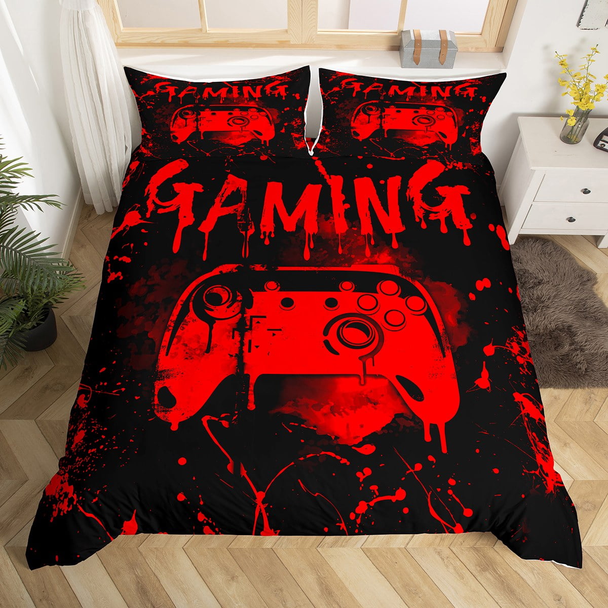 YST Full Size Gamer Duvet Cover for Boys,Gaming Bedding Sets for Boys ...