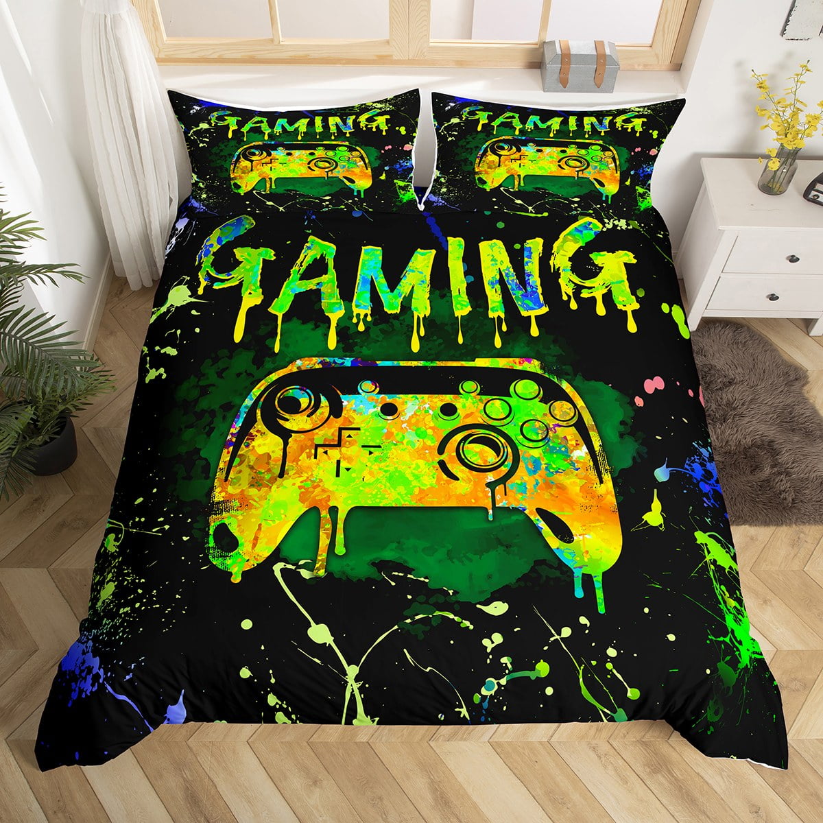 Erosebridal Full Size Gamer Duvet Cover,Gaming Bedding Sets Teens ...