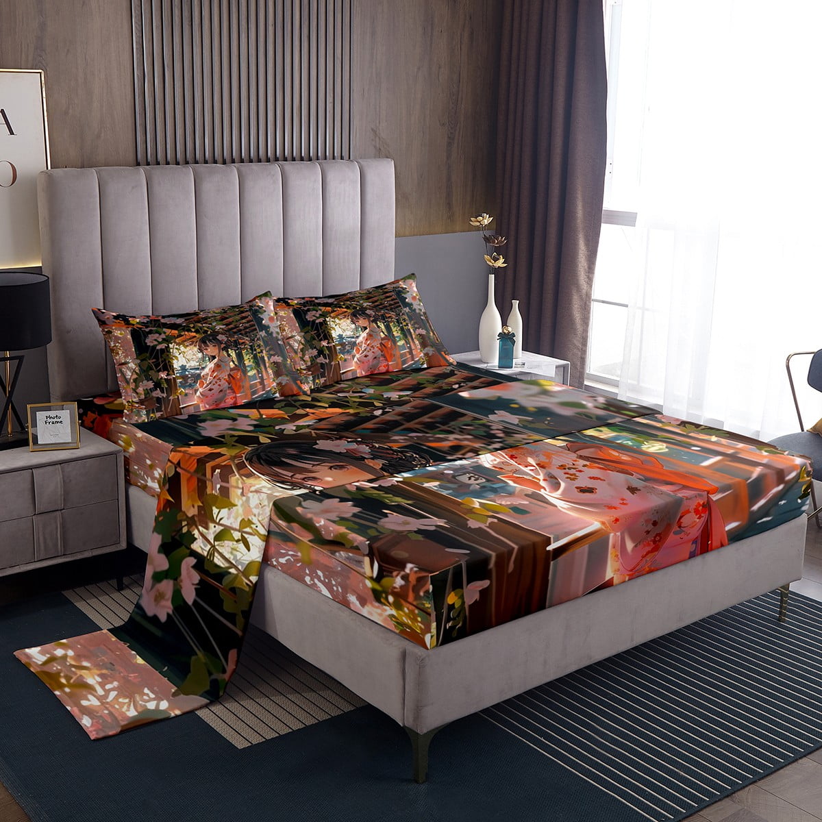 YST Full Size Japanese Girl Bed Sheets, Anime Manga Girl Sheet Set For ...