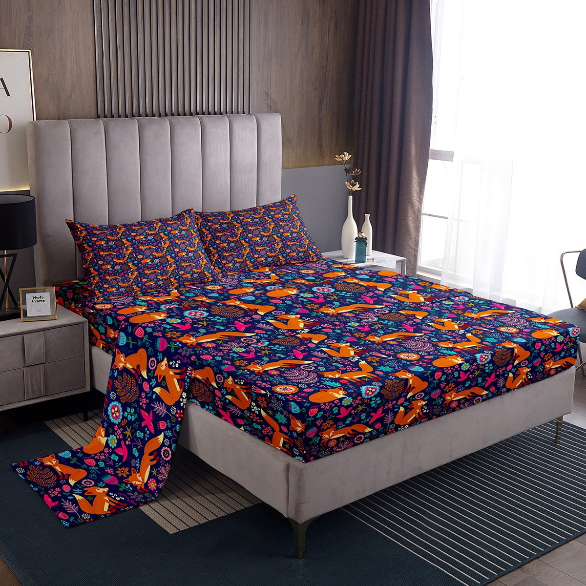 Funny Fox Queen Sheets Bohemian Mandala Bed Set, Girly Pink Flower Bed ...