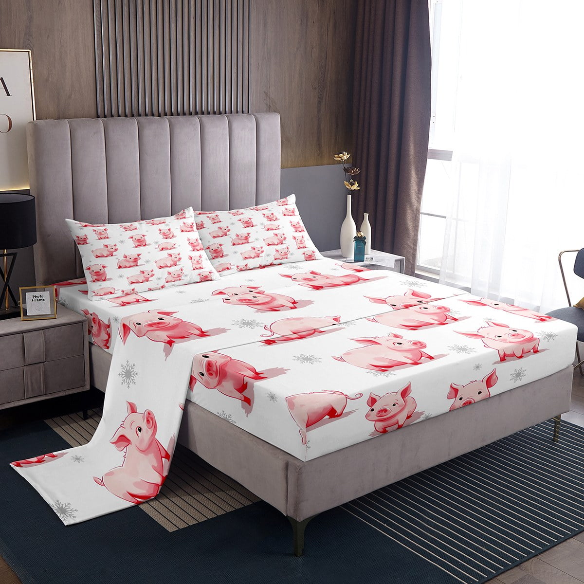 Erosebridal Funny Pig Bedding King Size Farm Animal Bed Sheets Set ...