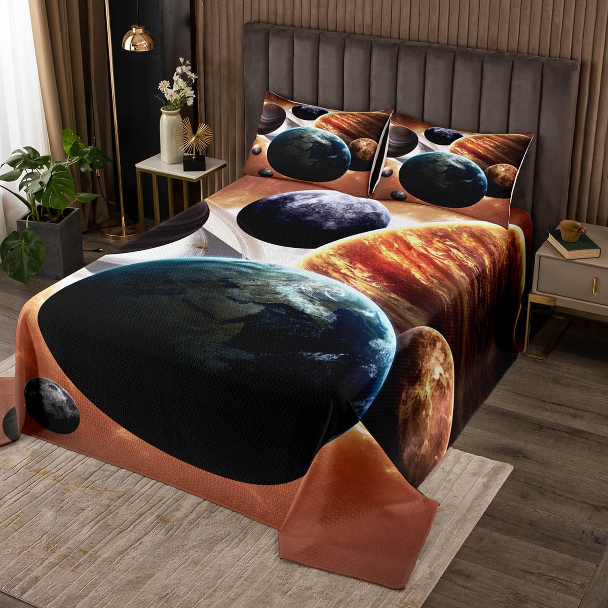 YST Galaxy Quilt Set King for Boys Girls Universe Themed Decor ...