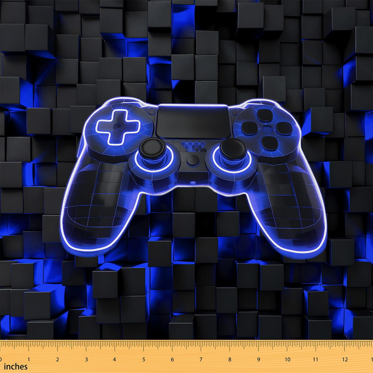 YST Gamepad Fabric By The Yard，Blue Gamer Room Decor Decorative Fabric ...