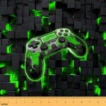 Cotton Gaming Controllers Fabric for Children, Black Videogame Player ...