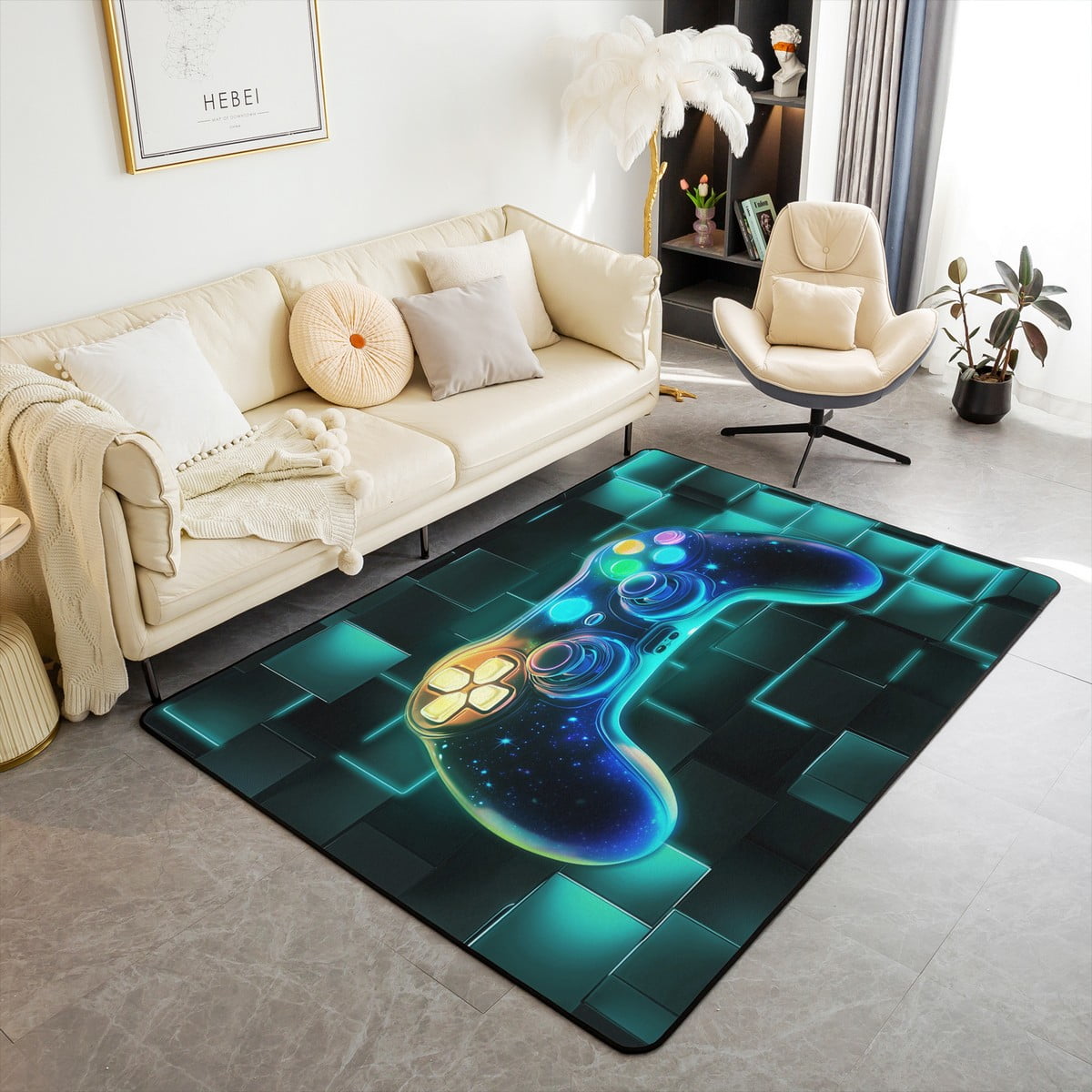 Erosebridal Gamer Area Rug 3'3" x 4'11",Gaming Rug,Video Games ...