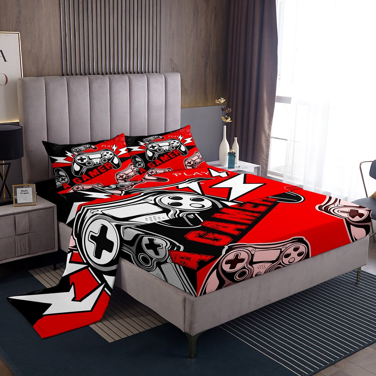 YST Gamer Bed Sheets for Boys Girls Kids Teens,Video Game Bedding Set ...