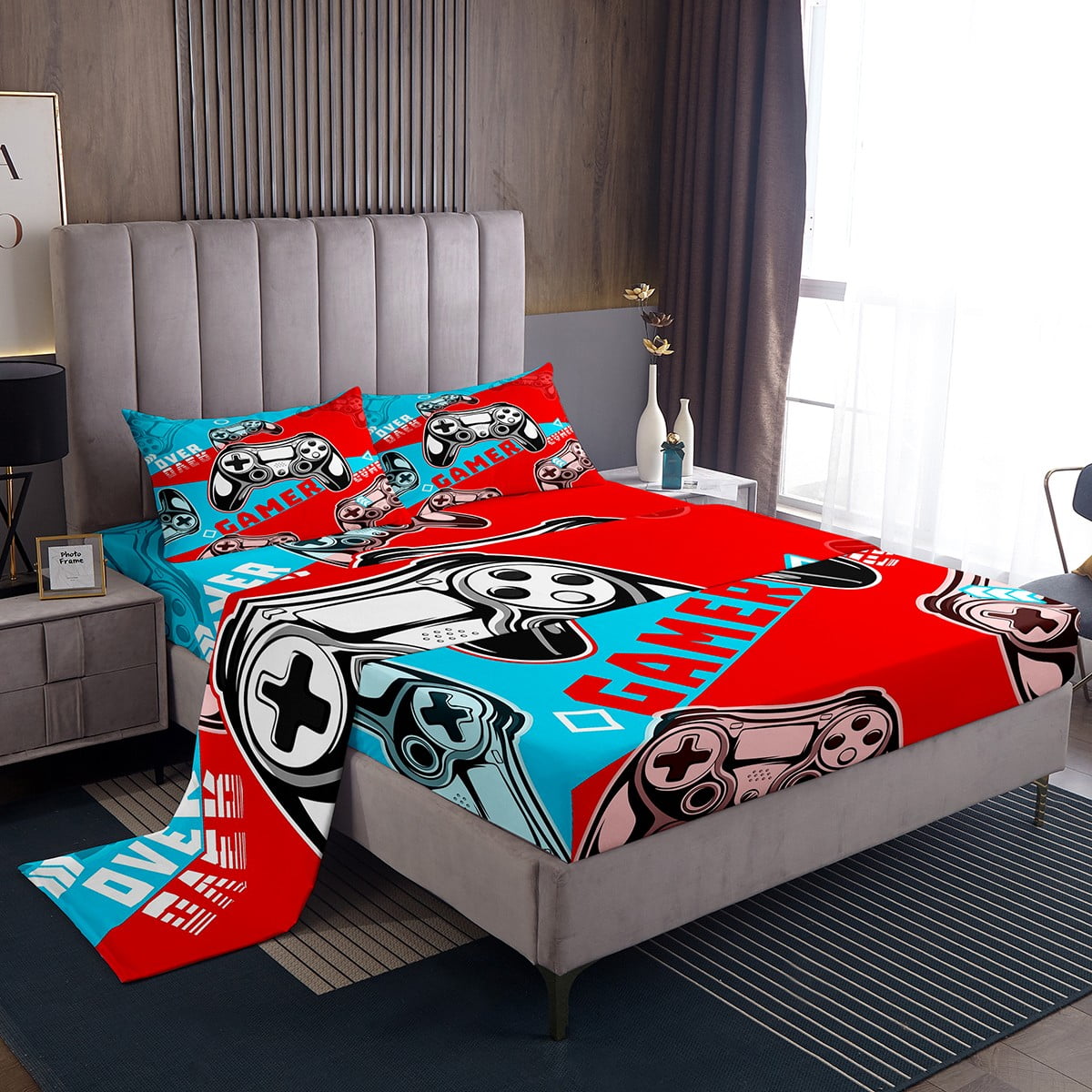 YST Gamer Bed Sheets for Boys Girls Kids Teens,Video Game Bedding Set ...