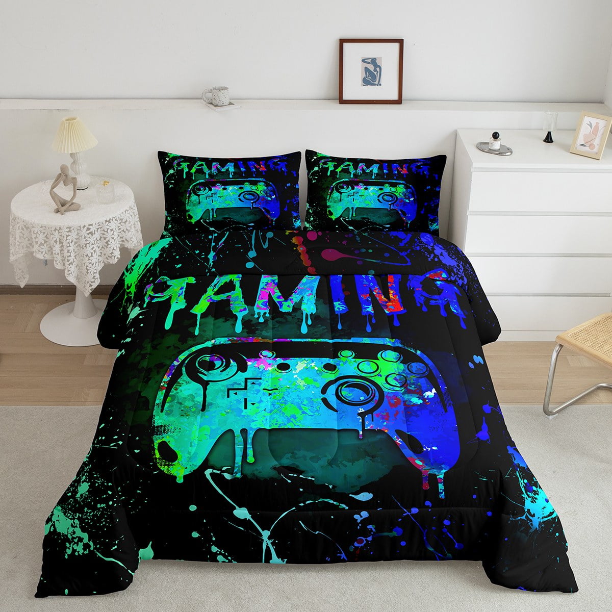 Erosebridal Gamer Bedding Sets Full Size,Gaming Comforter Sets Teens ...