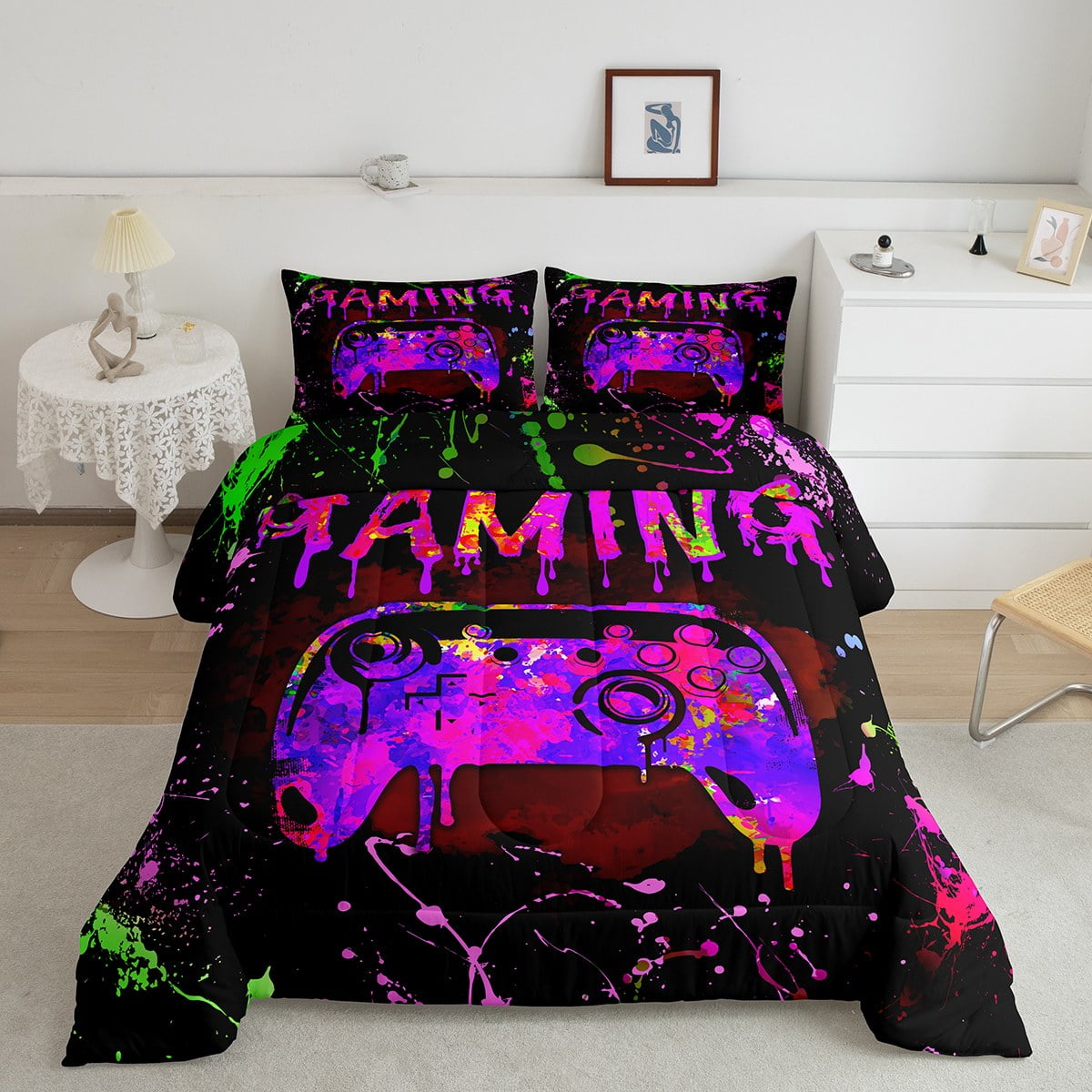 Erosebridal Gamer Bedding Sets Full Size,Gaming Comforter Sets Teens ...