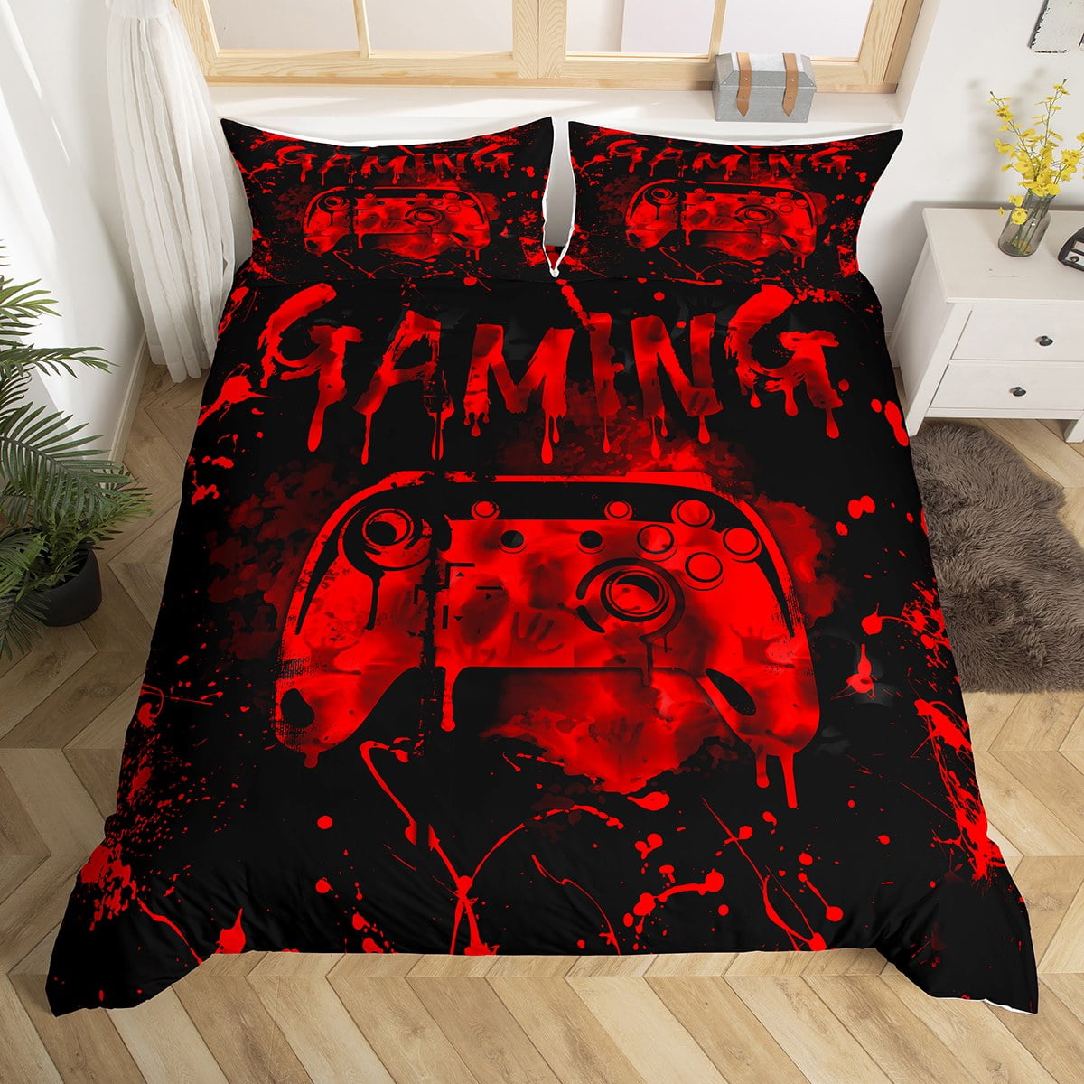 YST Gamer Bedding Sets for Boys Full Size,Gaming Duvet Cover for Boys ...