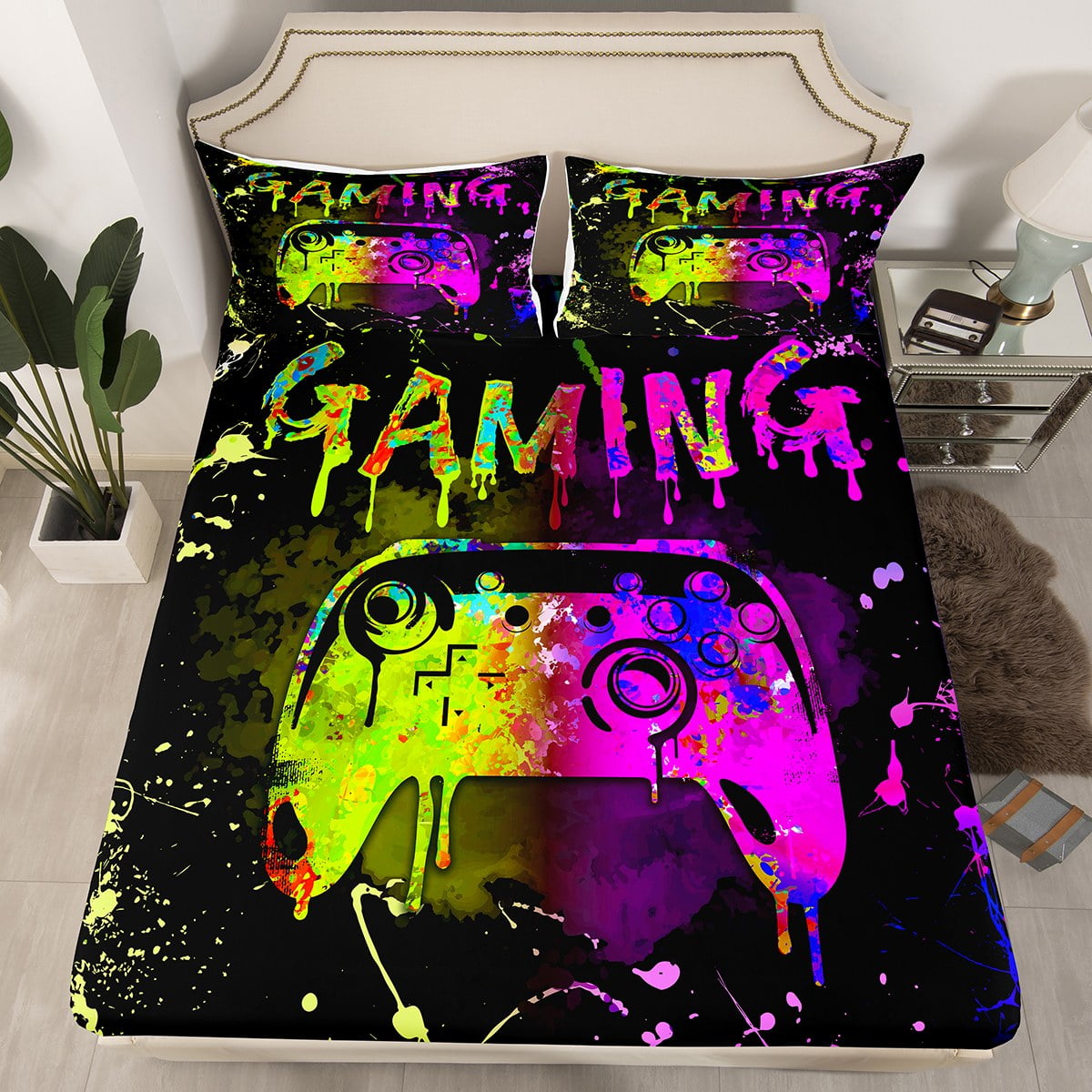 Erosebridal Gamer Bedding Sets Full Size,Gaming Fitted Sheet Teens ...