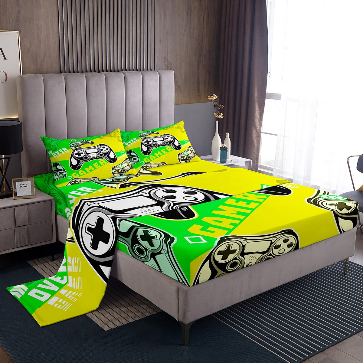 Erosebridal Gamer Bedding Sets,Gamepad Gaming Bed Sheets Full Size ...
