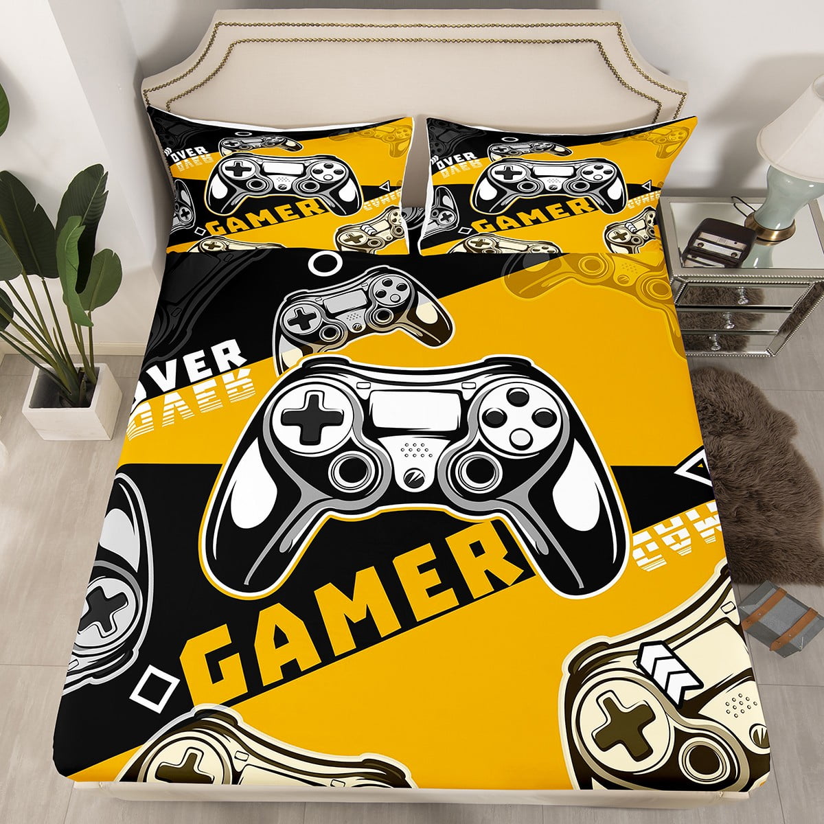 YST Gamer Bedding Sets for Boys Girls Kids,Gamepad Gaming Sheets Full ...