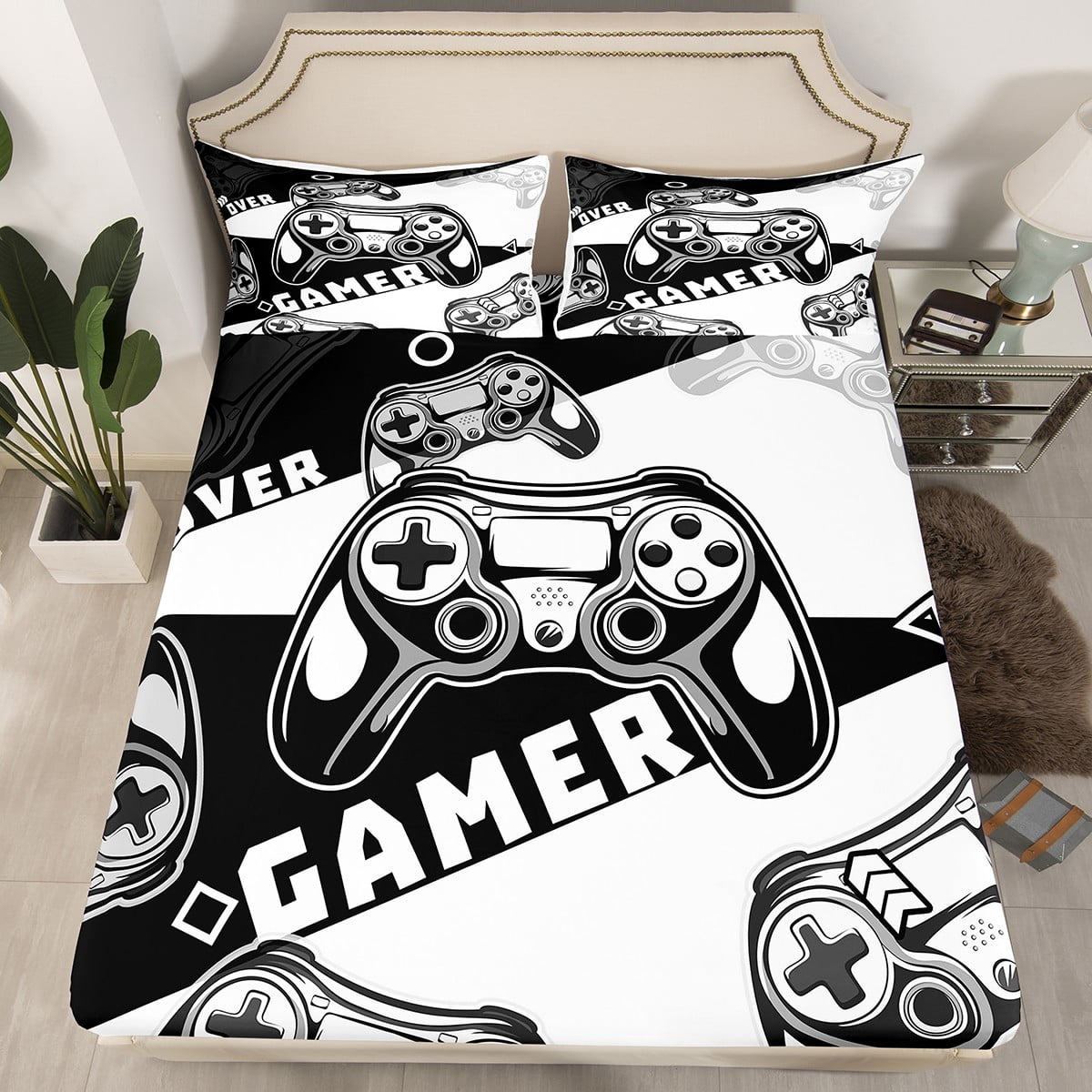 Erosebridal Gamer Bedding Sets,Gamepad Gaming Sheets Full Size Modern ...