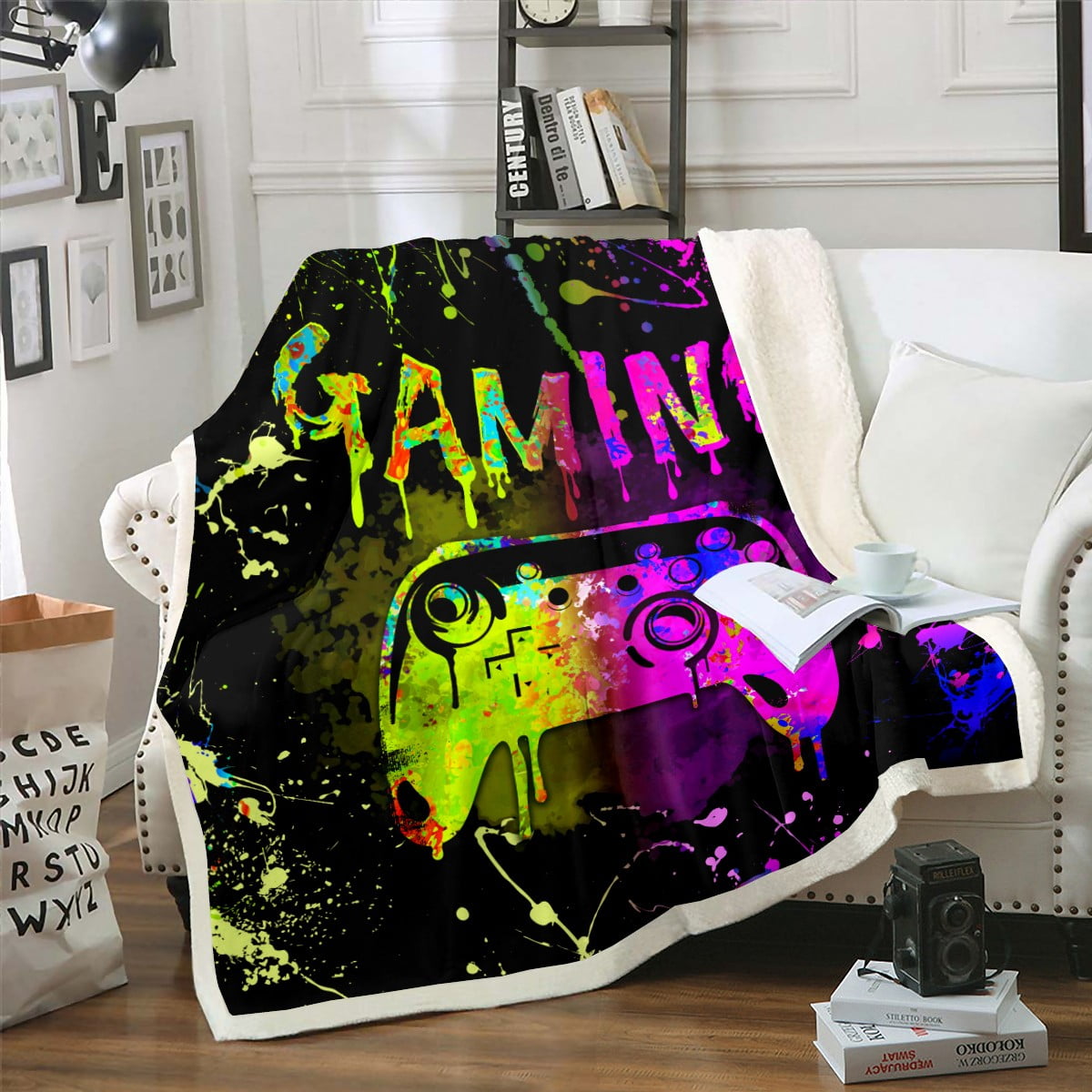 Gamer Blanket Gaming Throw Blanket Bedroom,Gamepad Controller Gamer ...