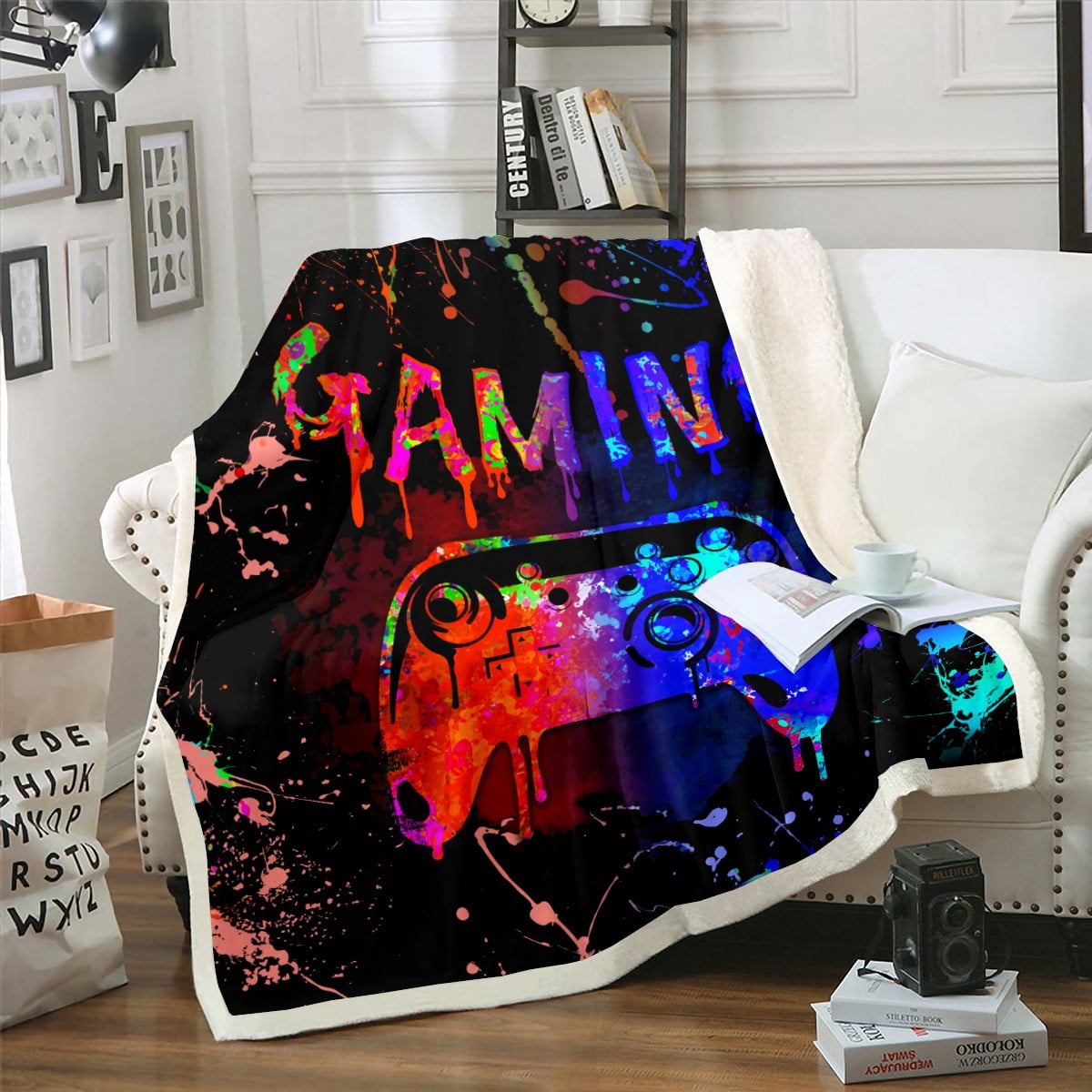 Gamer Blanket Gaming Throw Blanket Video Gamer Bed Sofa Couch Decor ...