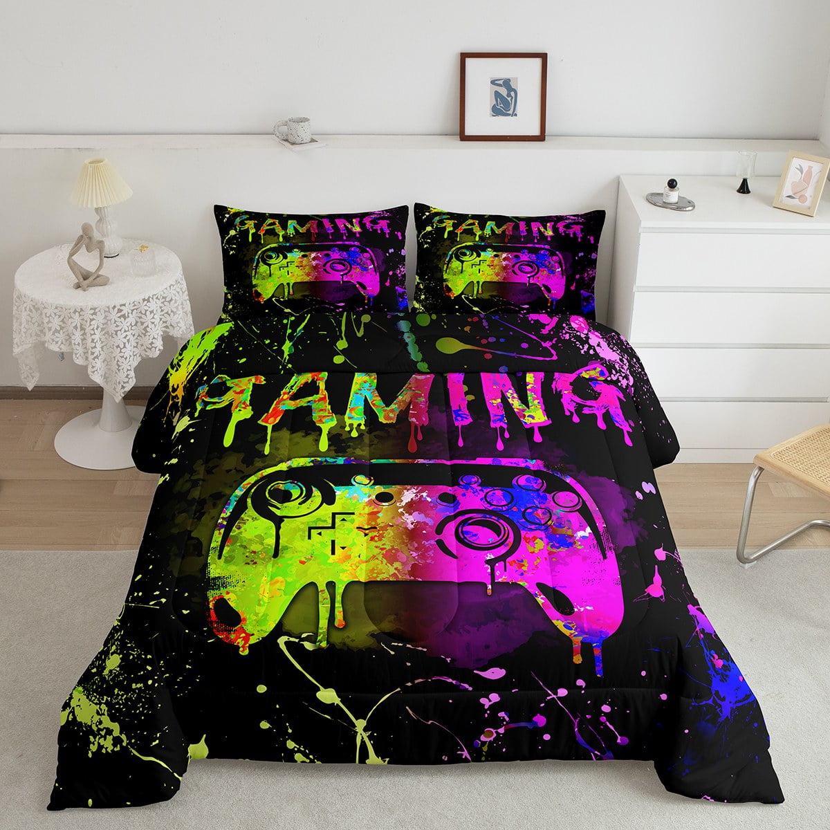 Erosebridal Gamer Comforter Sets Twin Size,Gaming Bedding Sets Teens ...