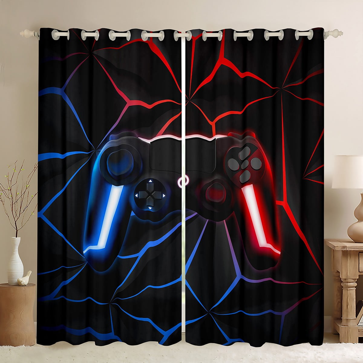 Erosebridal Gamer Curtains Gaming Console Blackout Curtains Young Man ...