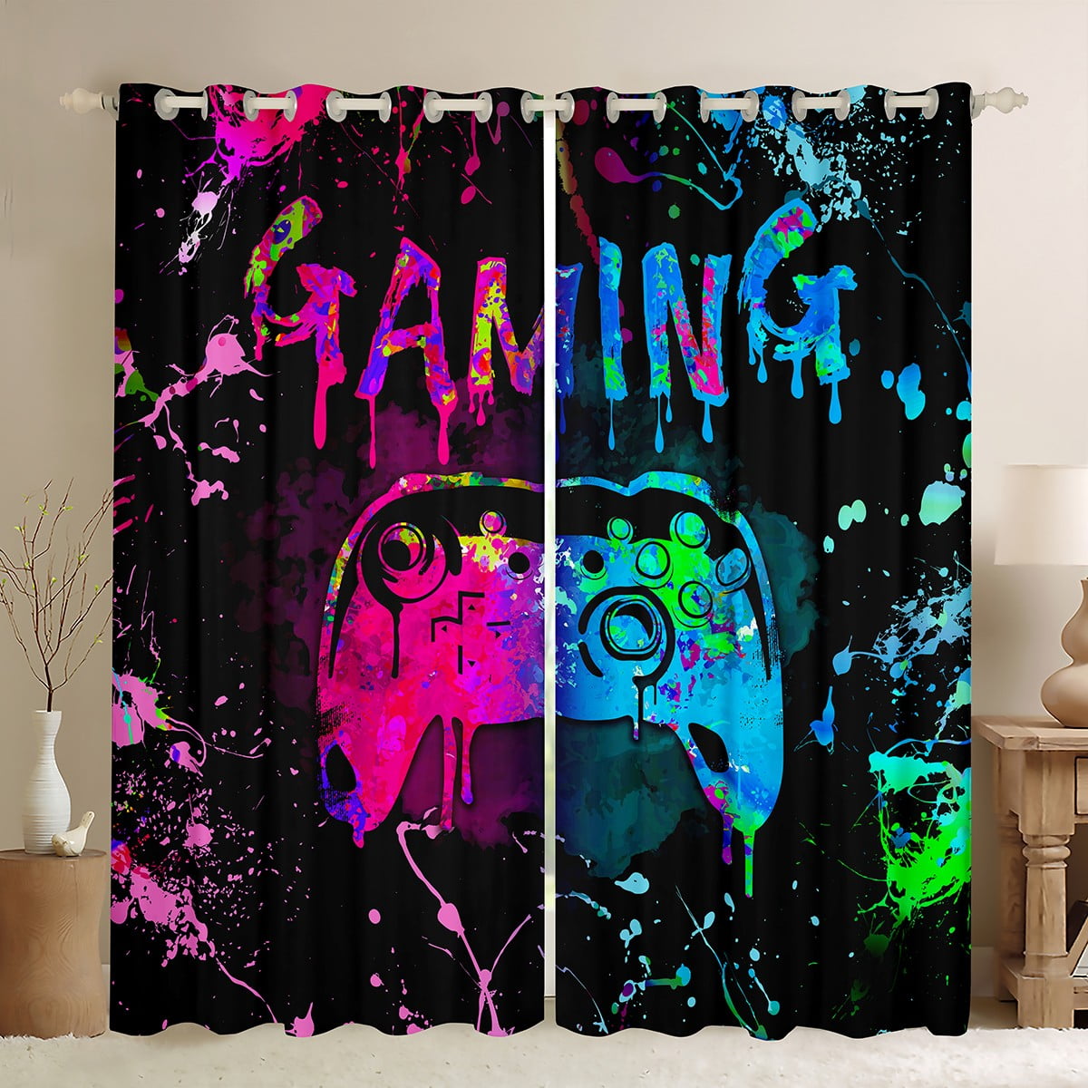 Erosebridal Gamer Curtains & Drapes Gaming Blackout Curtains Gamepad ...