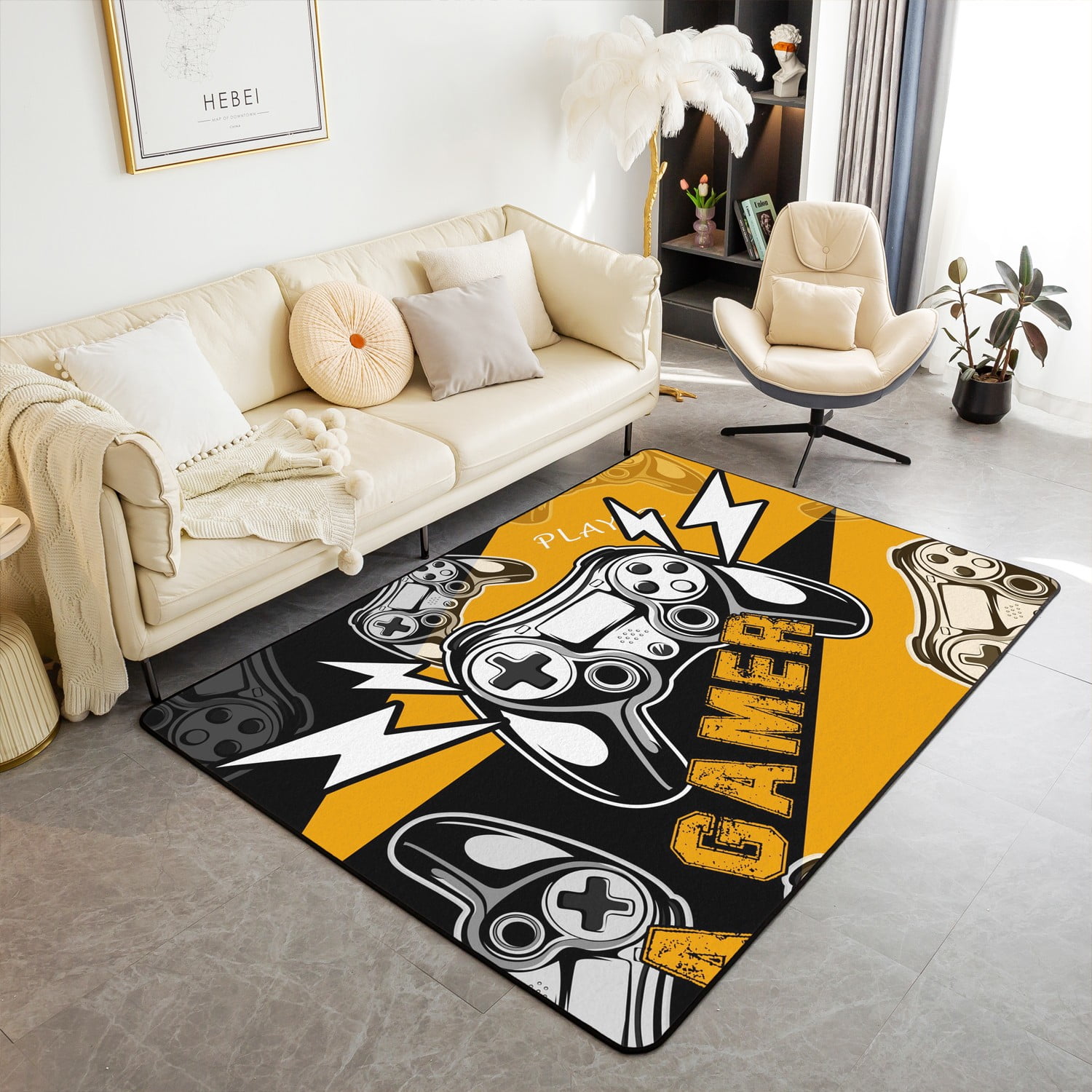Erosebridal Gamer Rug Teens,Video Game Area Rug 3x5,Gaming Non Slip ...