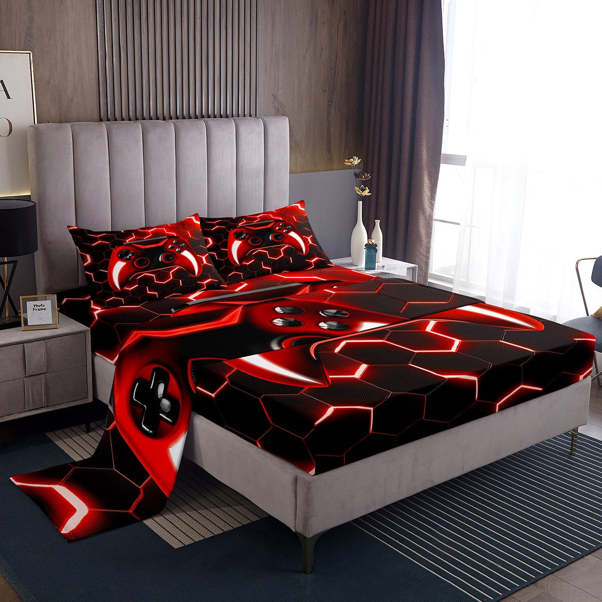 YST Gamer Sheet Set for Kids Boys Teens Twin Size Gaming Controller Bed ...