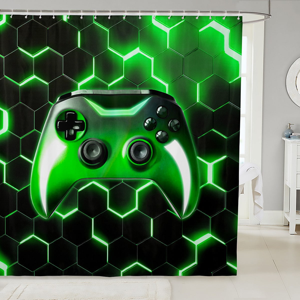 Gamer Shower Curtain Gaming Bathroom Shower Curtain Sets 3D Game ...