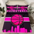 Erosebridal Gamer Twin Sheets Basketball Bed Sheets, Black Pink Fitted Sheet Teens Sports Bed ...