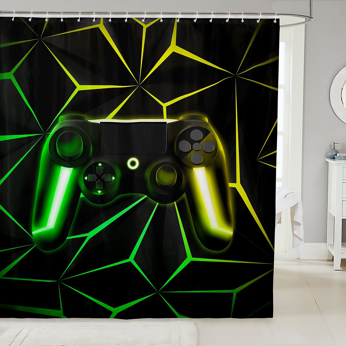Gaming Bathroom Shower Curtain Sets Video Game Shower Curtain Gamer ...