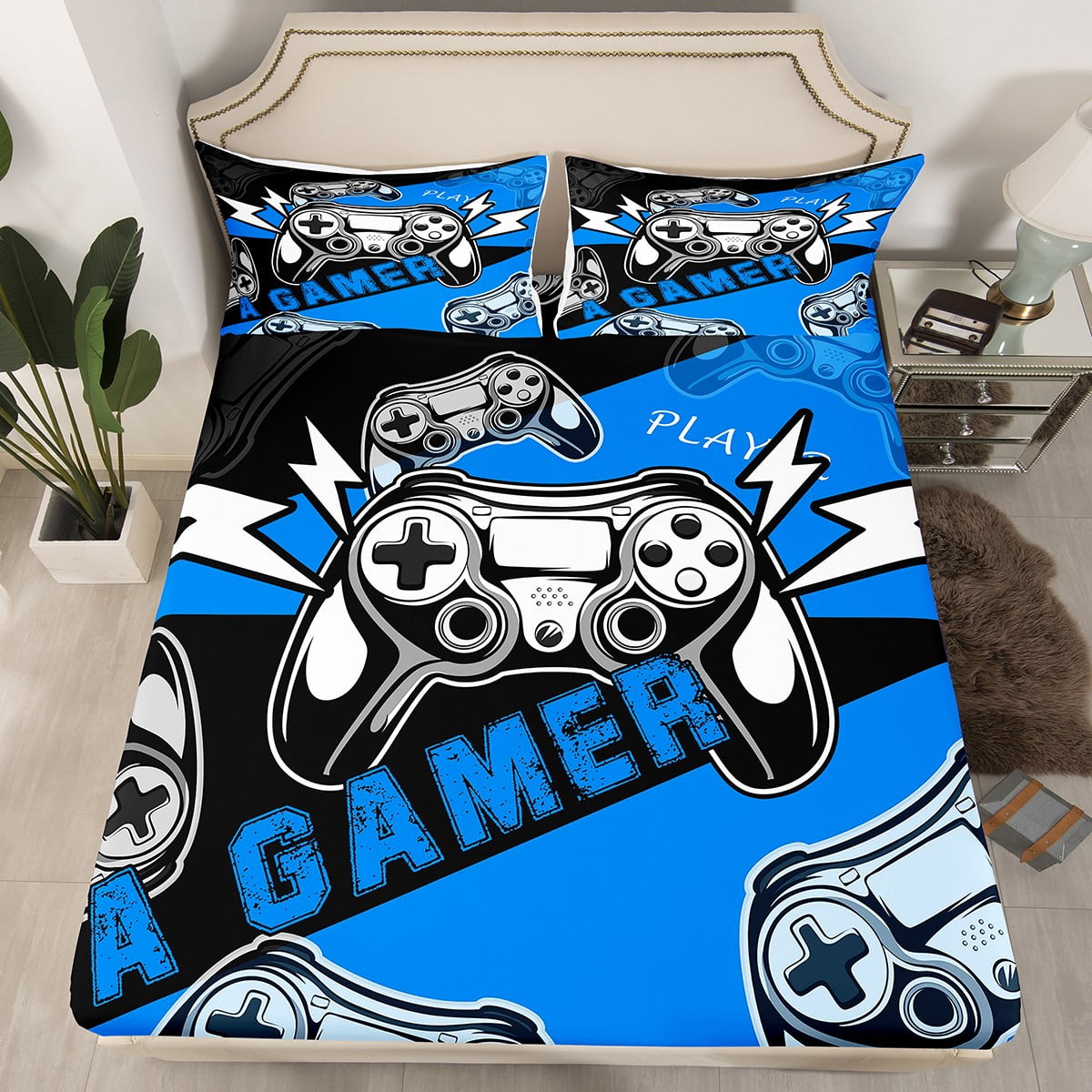Gaming Bedding Sets Gamer Bed Sheets Queen Size,Video Games Fitted ...