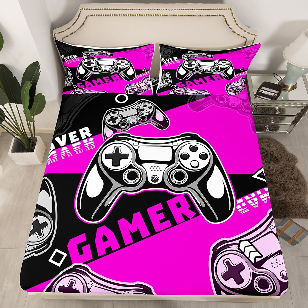 Gaming Bedding Sets Gamer Bed Sheets Queen Size,Video Games Fitted ...
