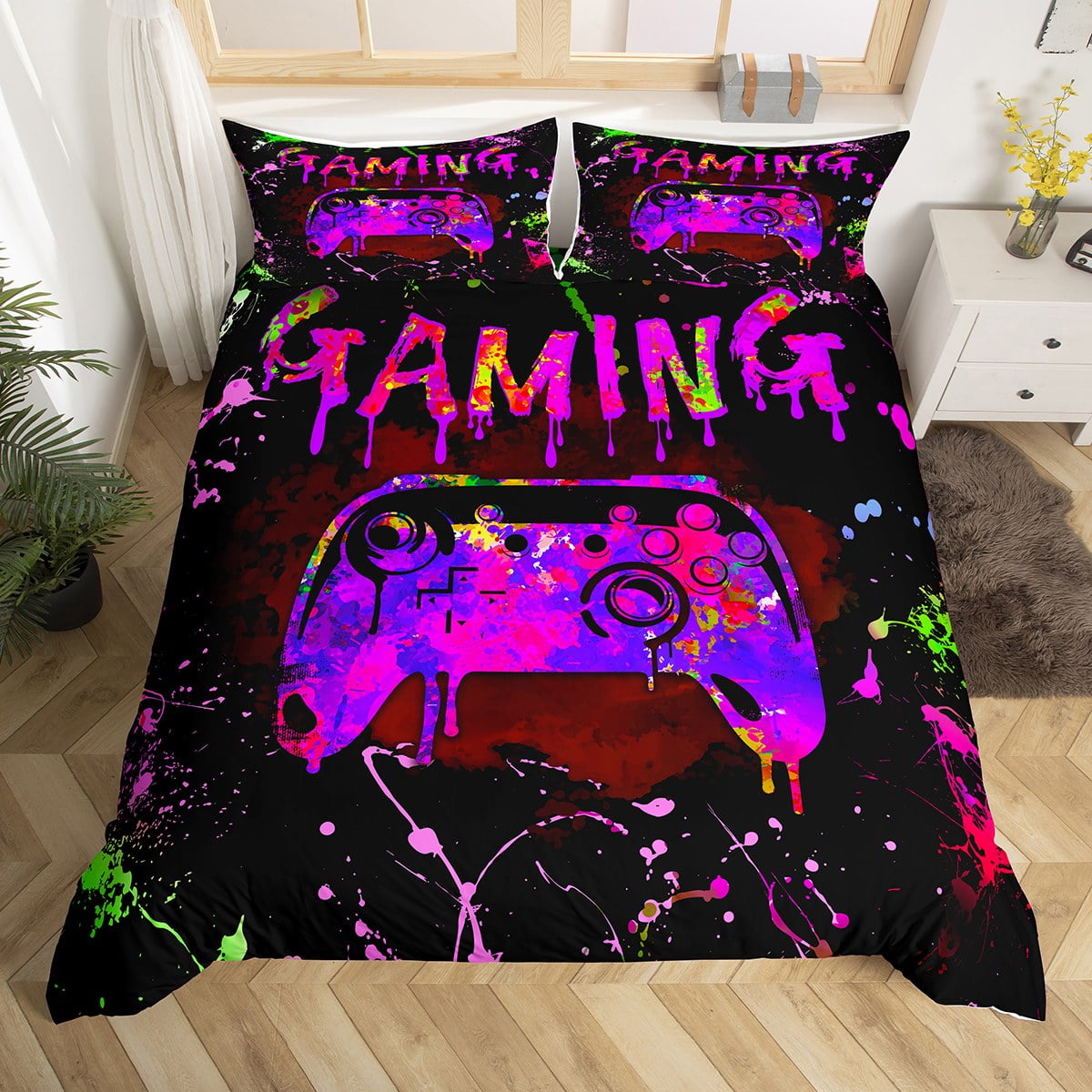 YST Gaming Bedding Sets for Boys King Size,Gamer Duvet Cover for Boys ...