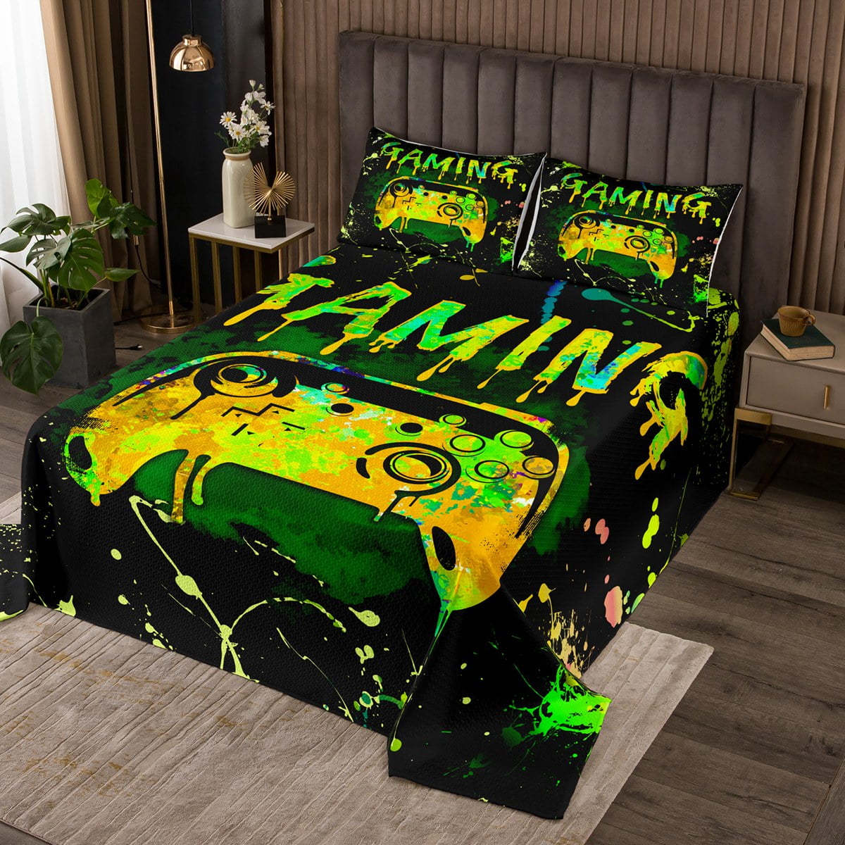 YST Gaming Bedspread Set for Boys King,Gamer Quilt Set for Boys Girls ...