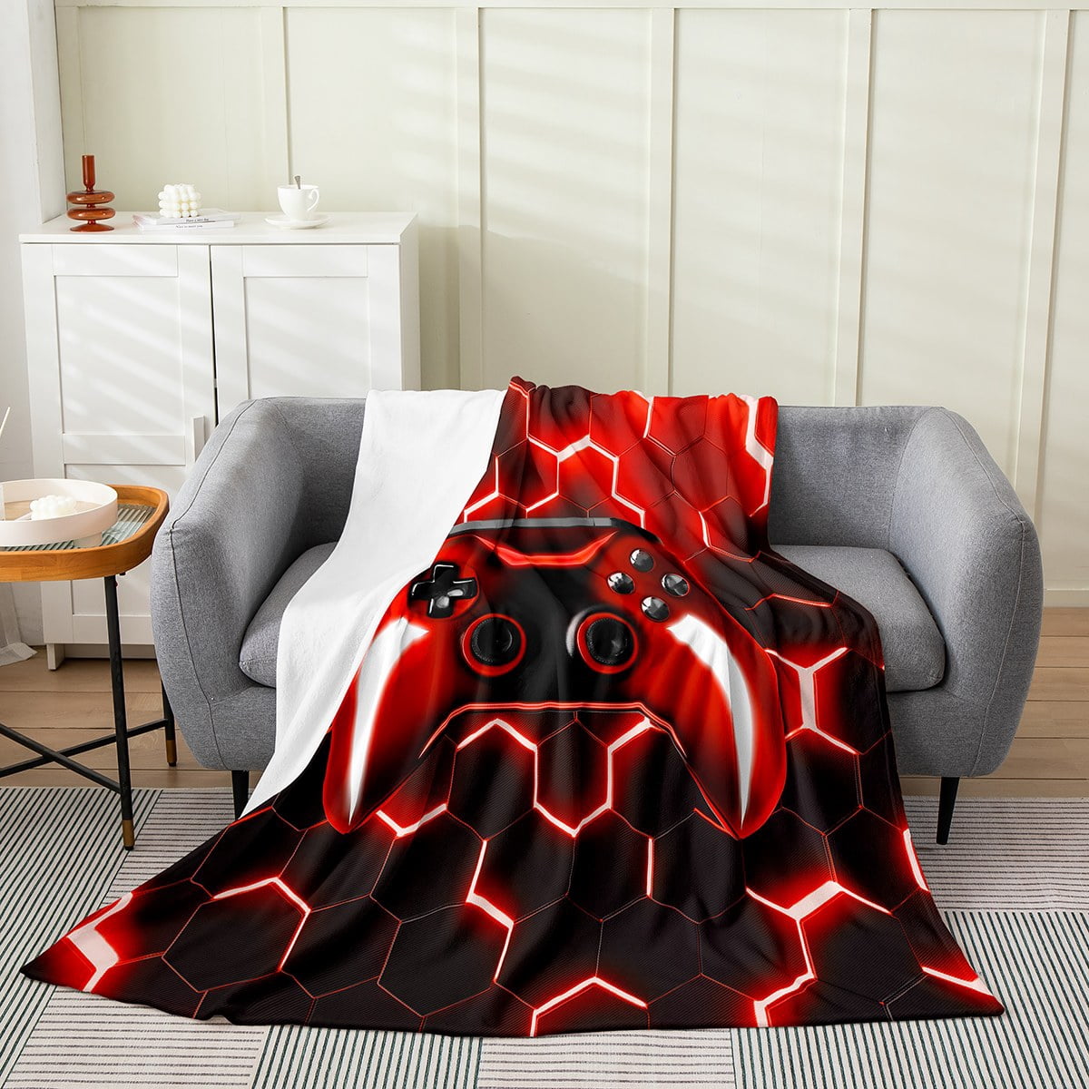 Gaming Blanket Gamer Throw Blanket Queen 90x90 Honeycomb Printed Game ...