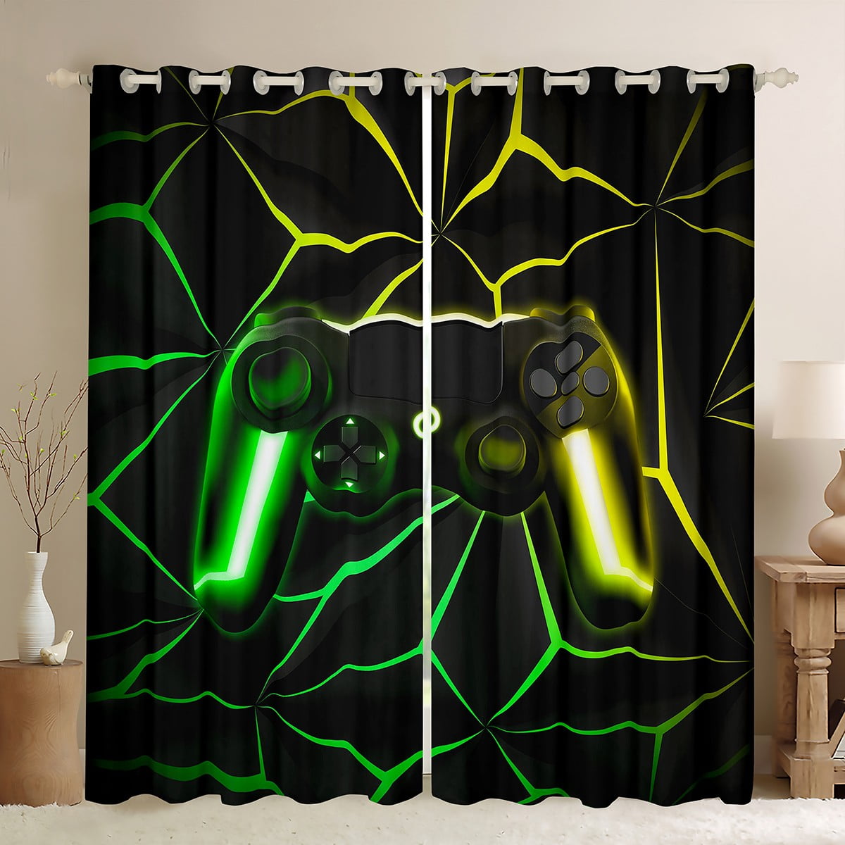 YST Gaming Curtains & Drapes Video Game Curtains Gamer Controller ...