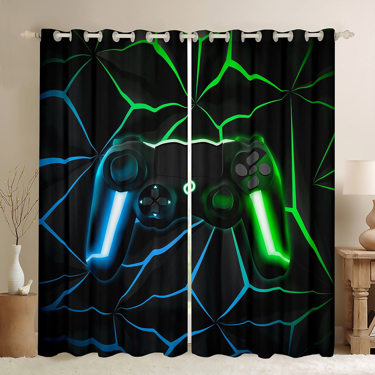 Erosebridal Gaming Curtains Video Game Gamer Blackout Curtains for ...