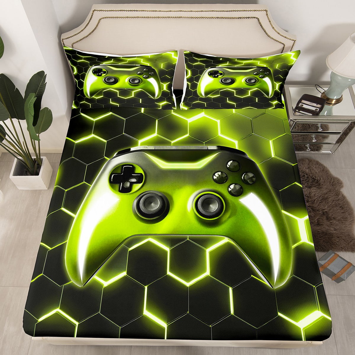 YST Gaming Room Decor for Boys Gamer Gifts Bed Set, Gamepad Game ...
