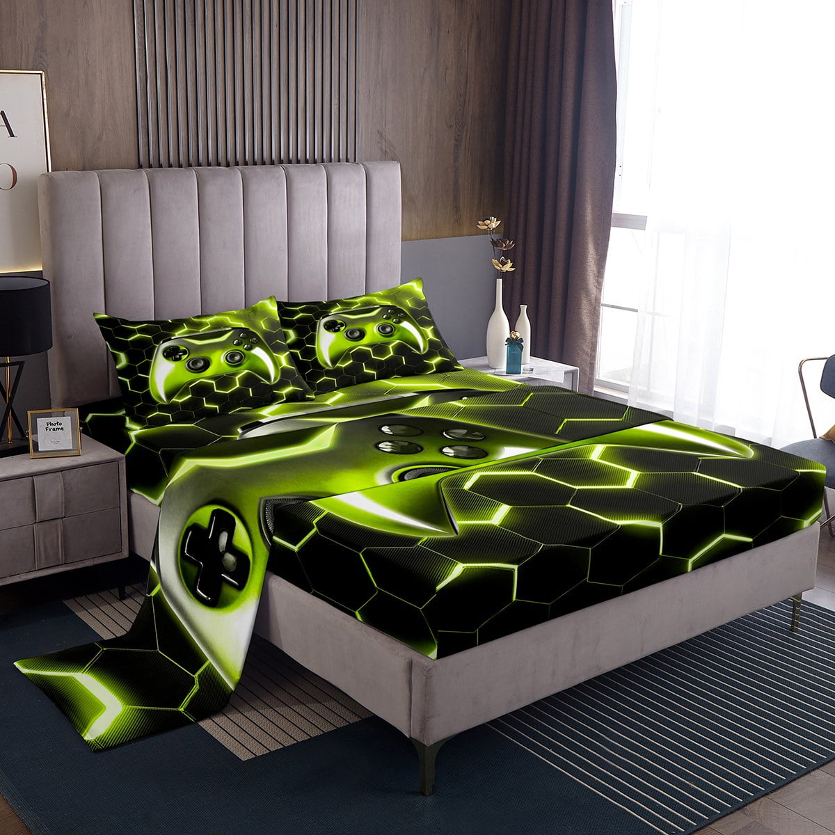 Erosebridal Gaming Room Decor Gamer Gifts Sheets, Gamepad Game Console ...