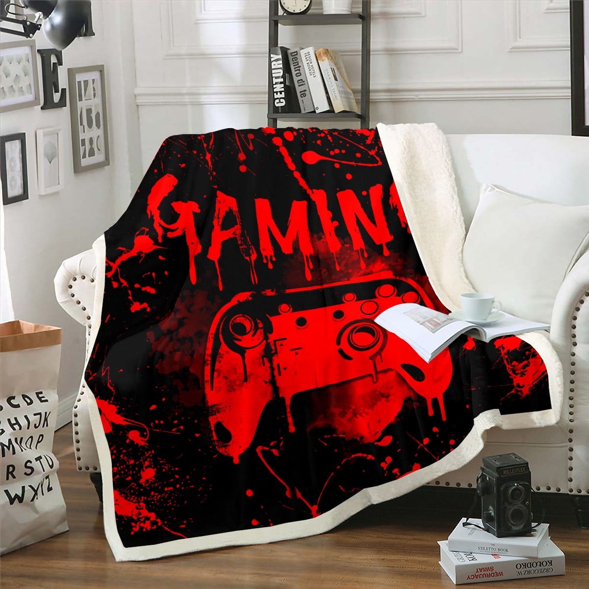 Gaming Throw Blanket Gamer Blanket Video Game Room Decor,Gamepad ...
