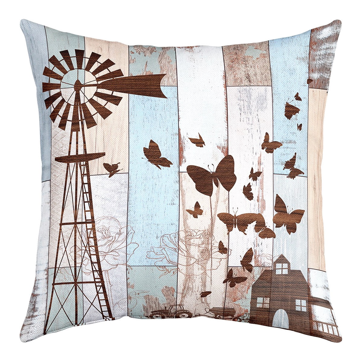 Garden Windmill Throw Pillow Cover Pinwheel Winnower Cushion Case 16x16 ...