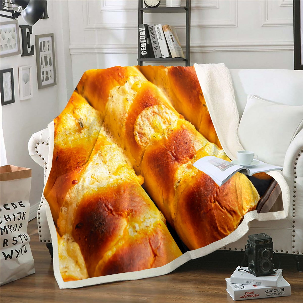 Garlic Bread Blanket Adults,Realistic Food Themed Blanket Throw Kawaii ...