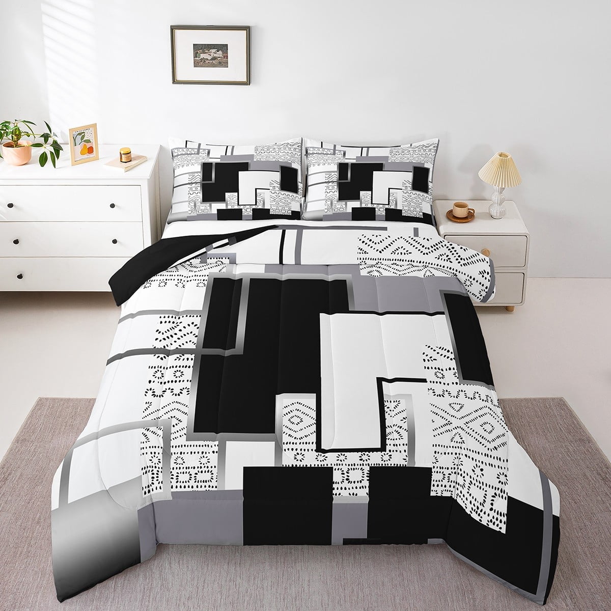 Geometric Aztec Bedding Sets King Abstract Boho Aztec Check Comforter ...