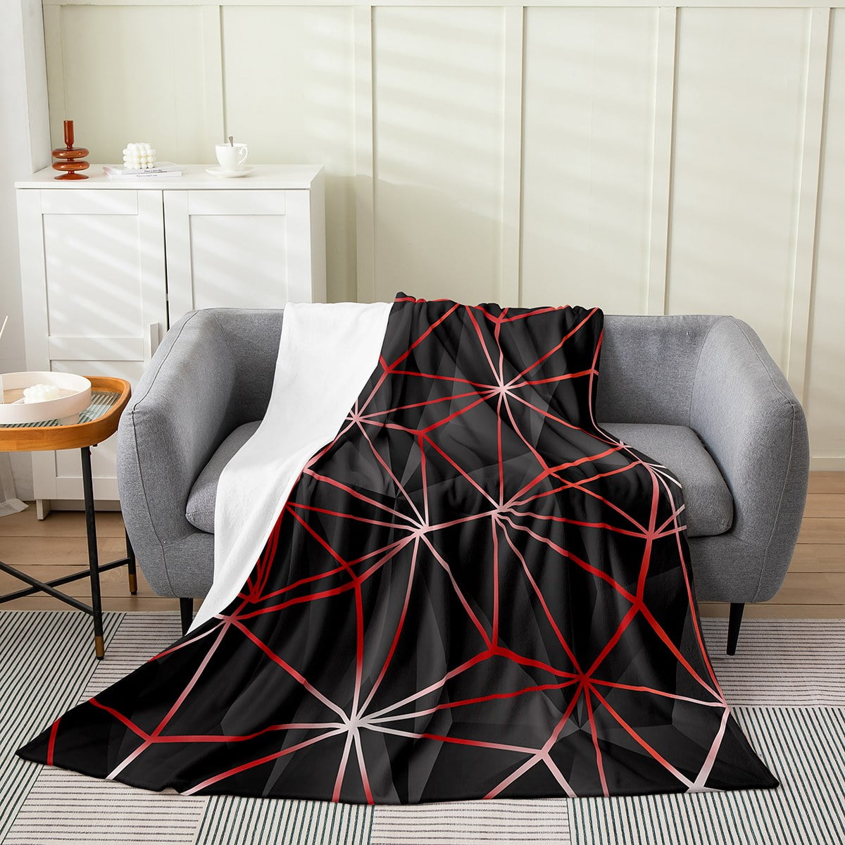 Geometric Throw Blanket Modern Abstract Art Fleece Blanket Stripes ...