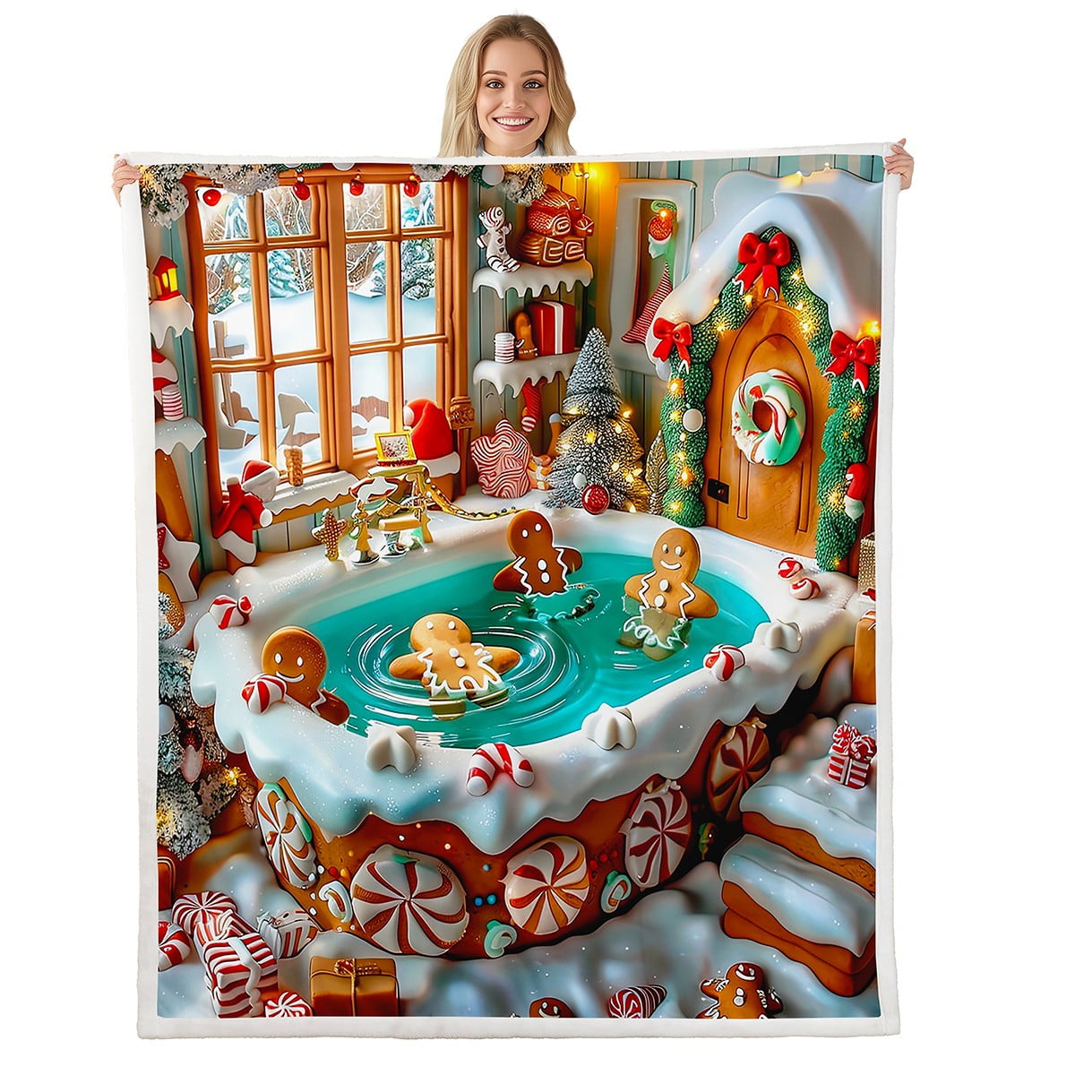 YST Gingerbread Man Blanket Throw,Cute Colorful Candy Blankets and ...
