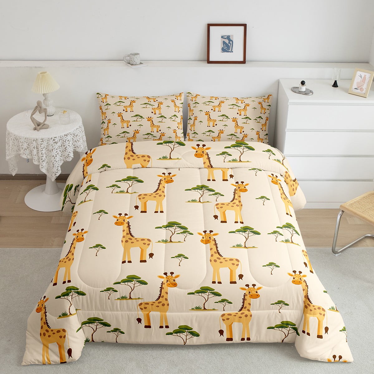 Erosebridal Giraffe Bedding Set Full Size,Cartoon Giraffe Comforter Set ...