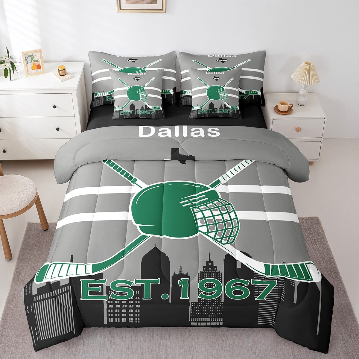 Hockey Comforter Set Twin Size 7 Piece Bed in A Bag Winter Sports ...