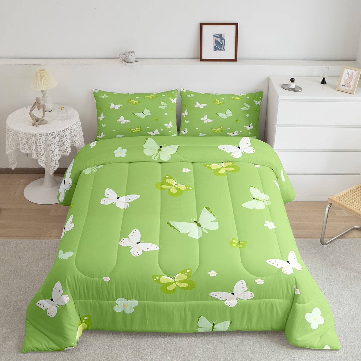 YST Girls Butterfly Bedding Set Twin,Cute Flying Butterfly Comforter ...